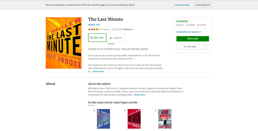 New Item Page Arrives on July 6 | King County Library System